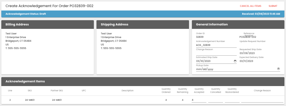 Creating an Acknowledgment – ITA Group